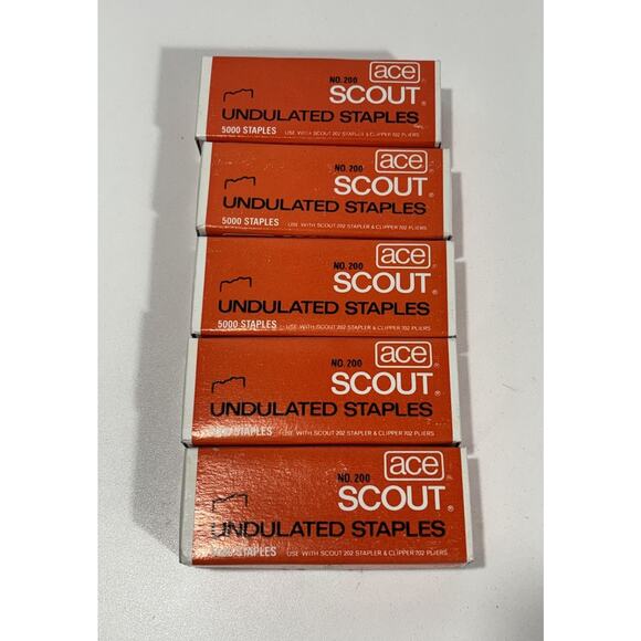 ACE | Accessories | 5 Boxes Vtg Ace Scout Undulated Staples 20 Scout ...
